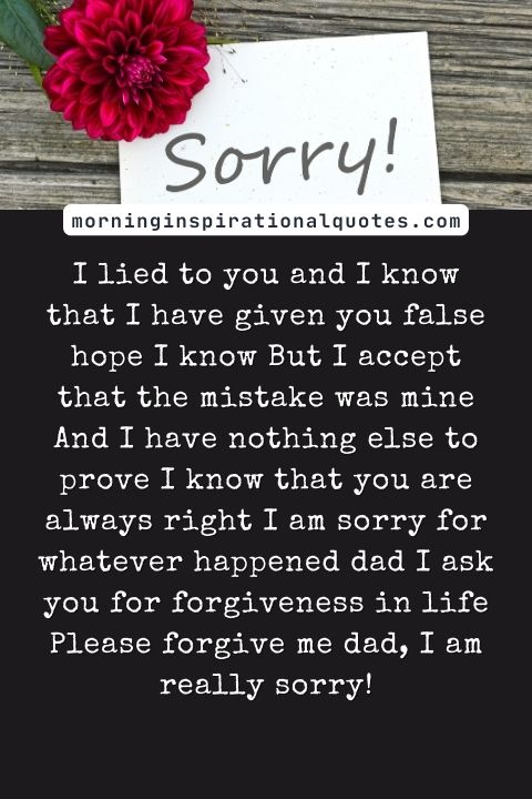 I Am Sorry Messages For Dad